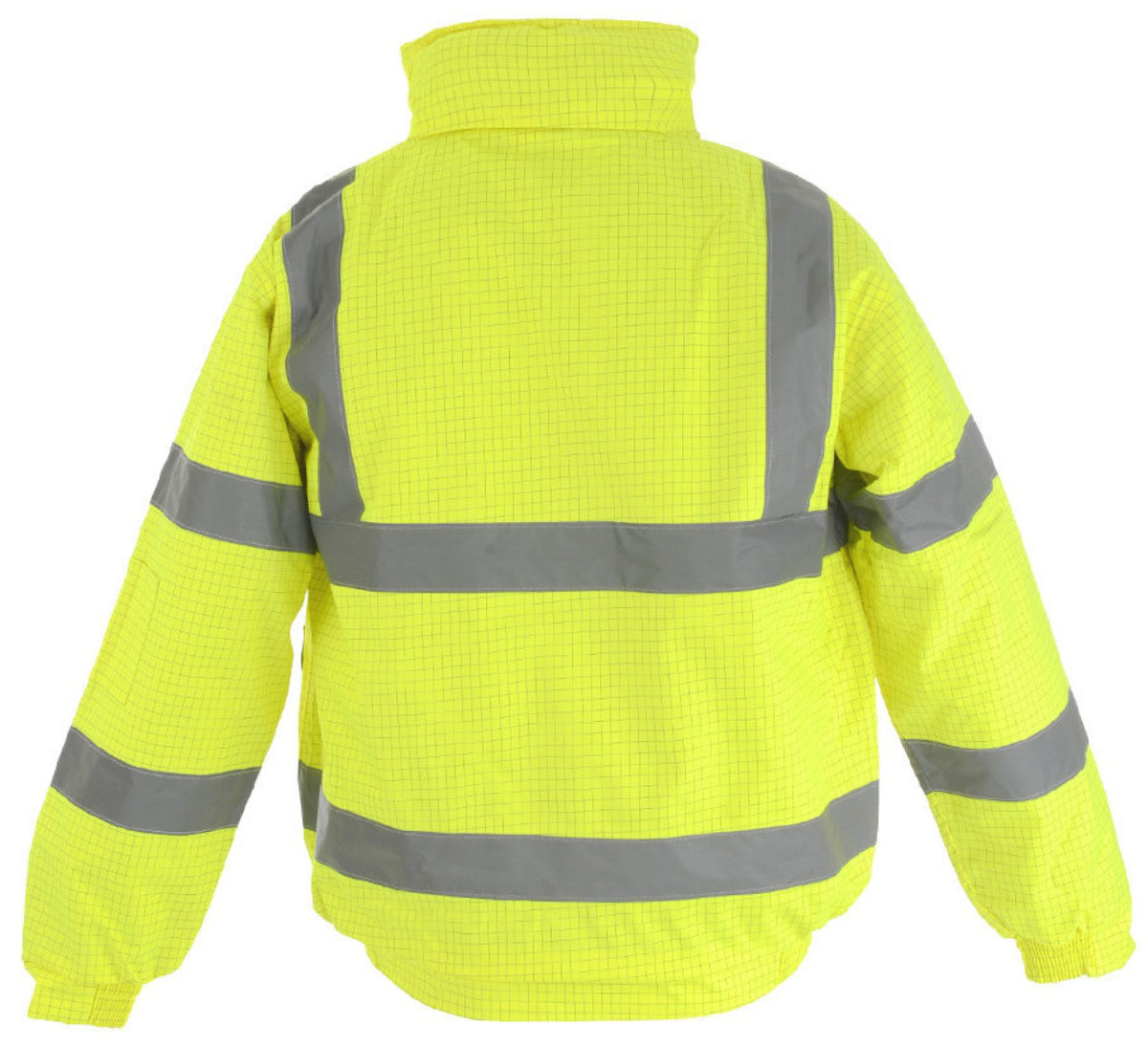 Yellow Hi Vis Padded Bomber Jacket: Fabric, Flame Retardant