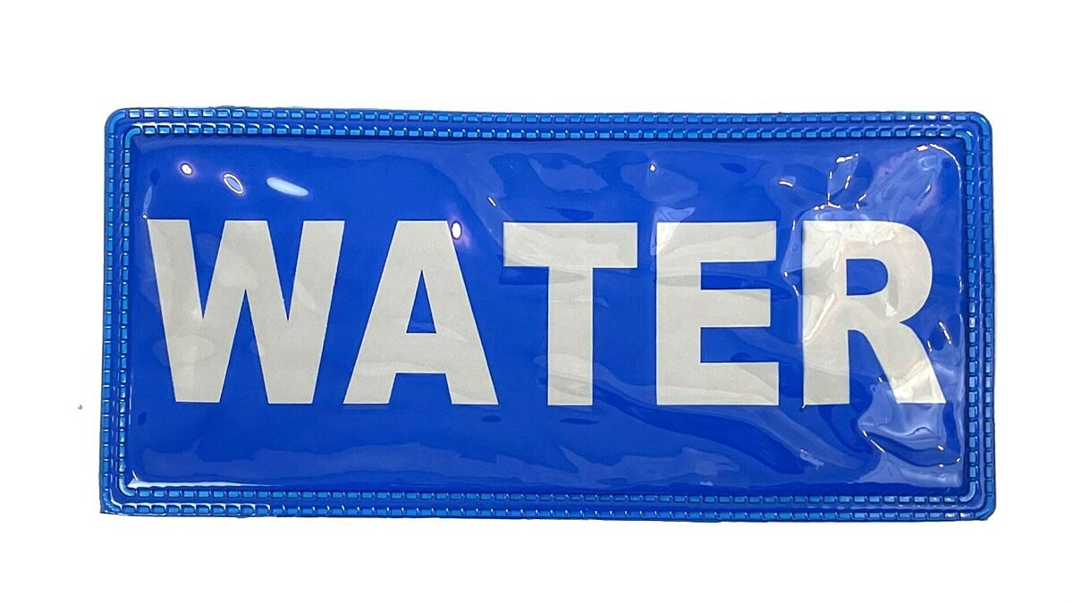 Sew-On WATER Reflective Badge (Back)