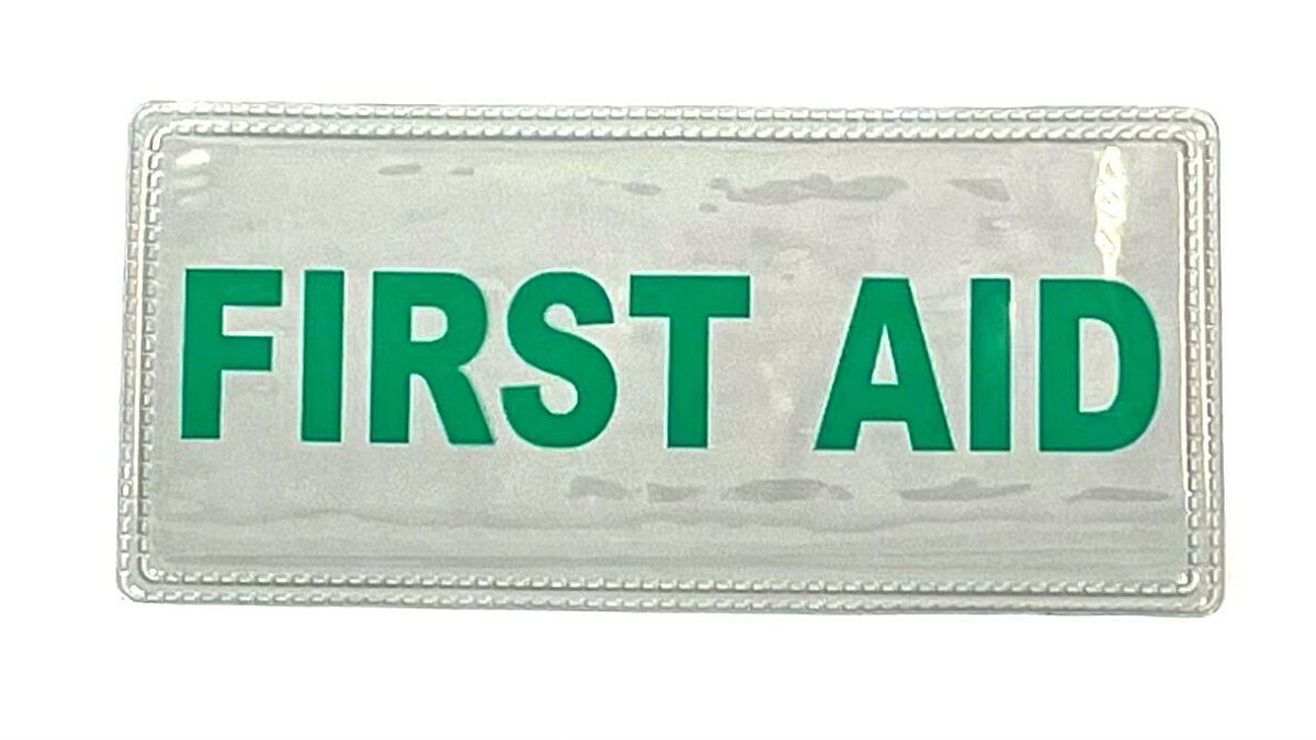 Sew-On FIRST AID Reflective Badge Back
