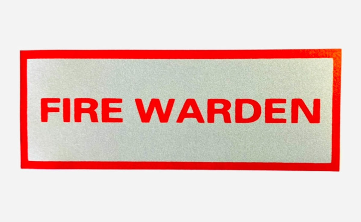 “FIRE WARDEN” Heat Applied Front Badge • PPE Delivered Ltd