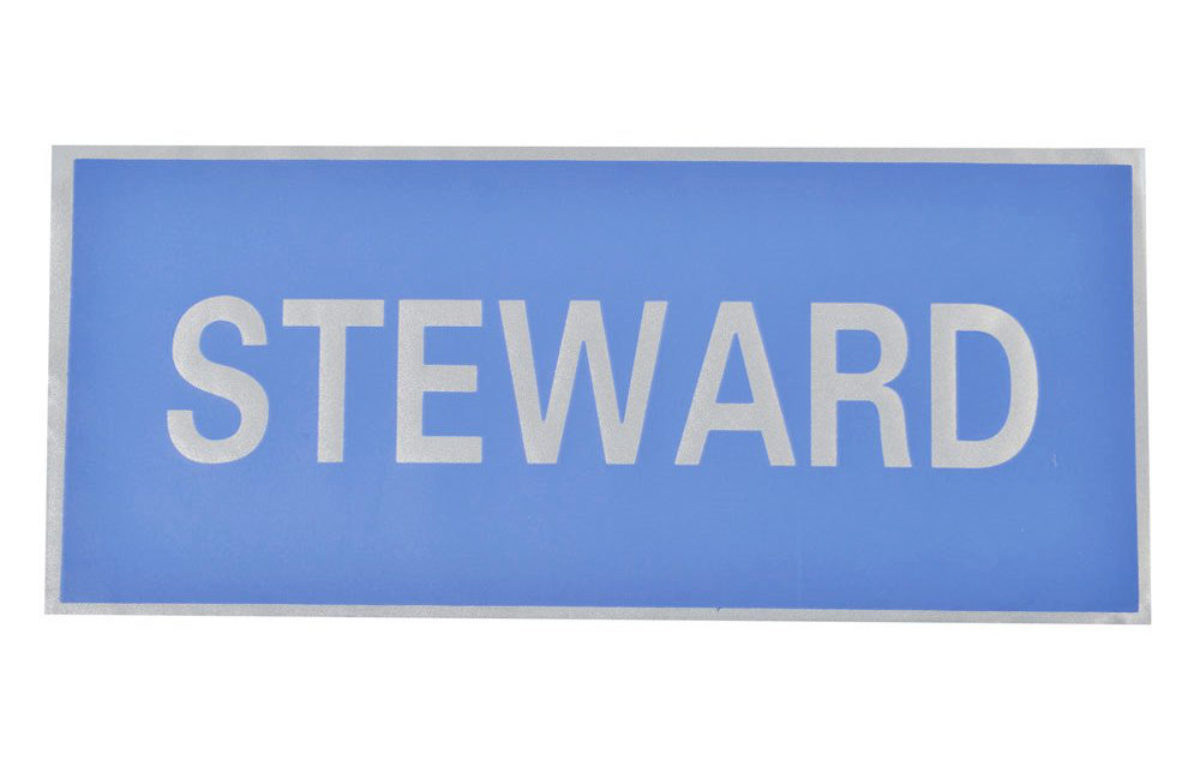 Heat-Applied STEWARD Reflective Badge Back