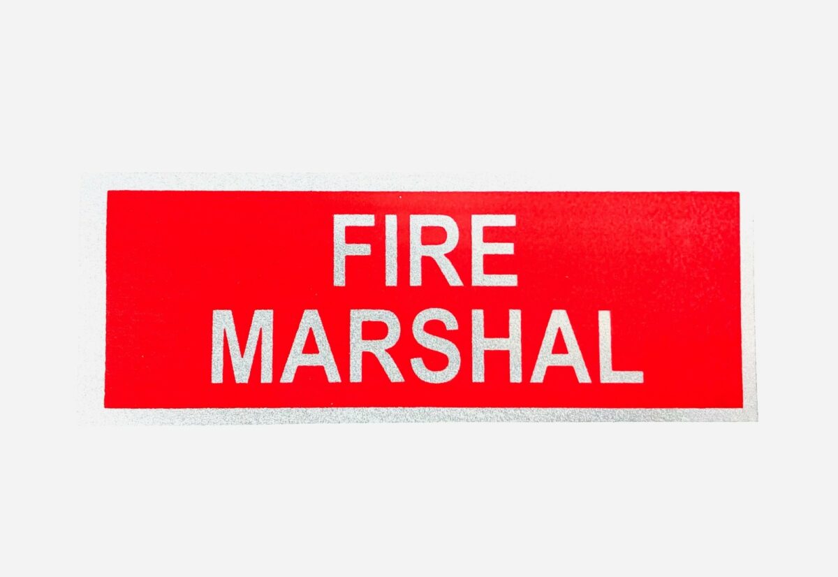 Heat-Applied FIRE MARSHAL Reflective Badge Front