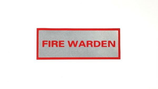 Heat-Applied FIRE WARDEN Reflective Badge Front