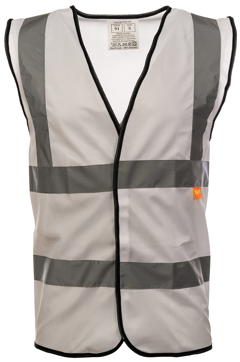 White Hi Vis Vest • Safety Vests • PPE Delivered Ltd