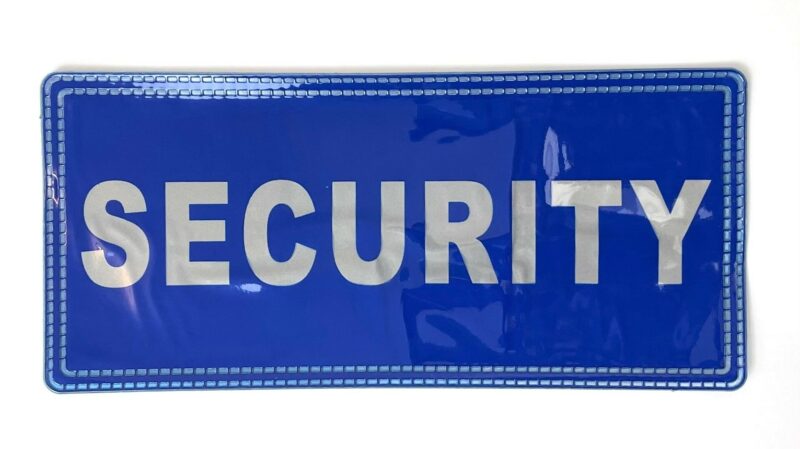 Sew-On Reflective SECURITY Badge (Back)