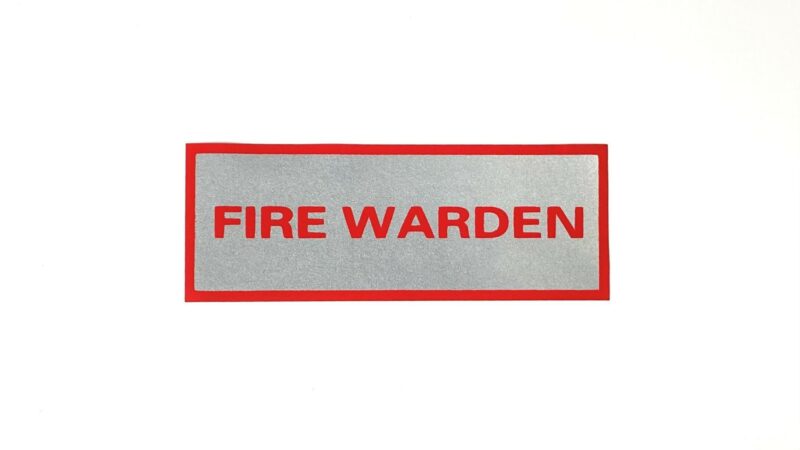 Heat-Applied FIRE WARDEN Reflective Badge Front